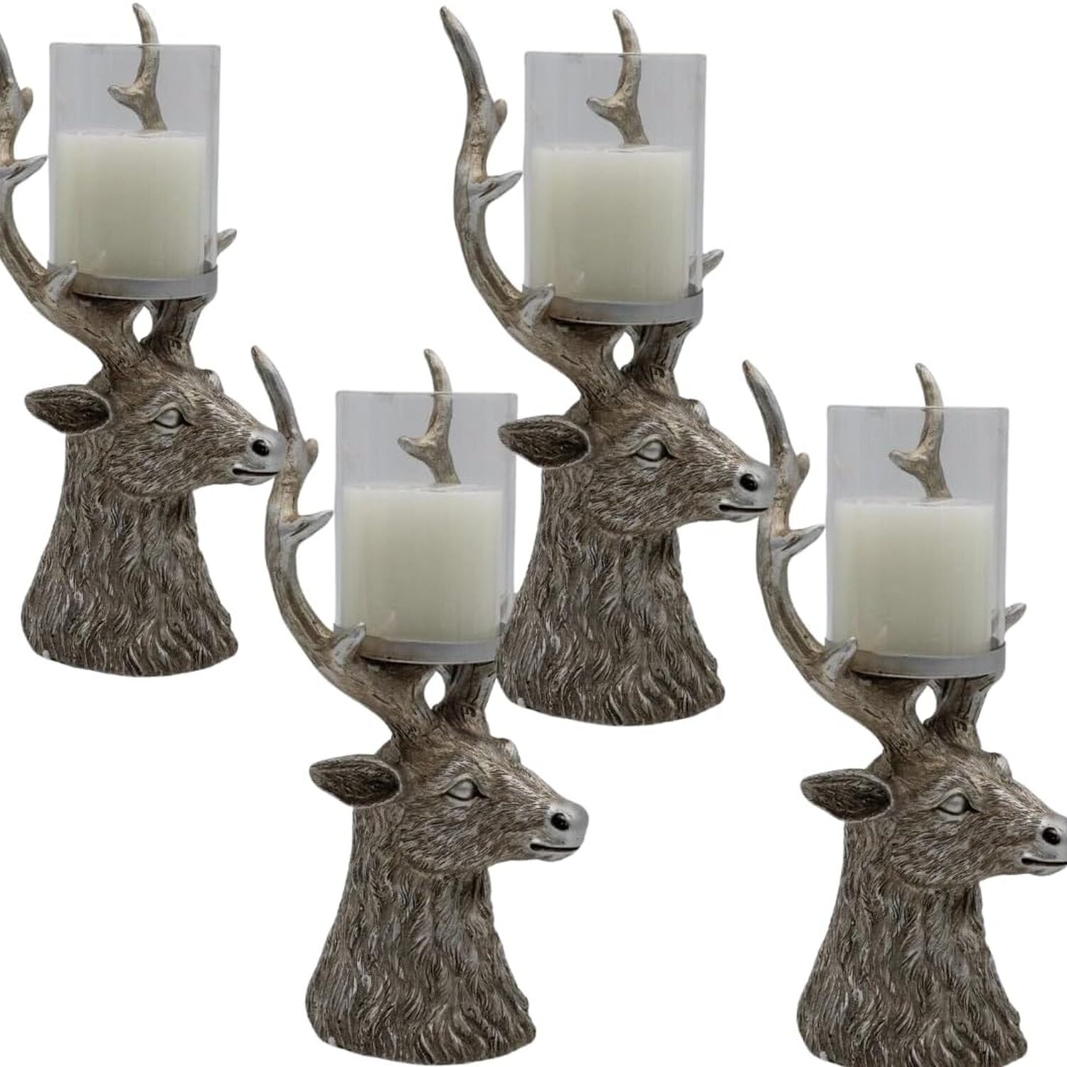 4 pack of Stag Candle Holder Christmas Table Decoration