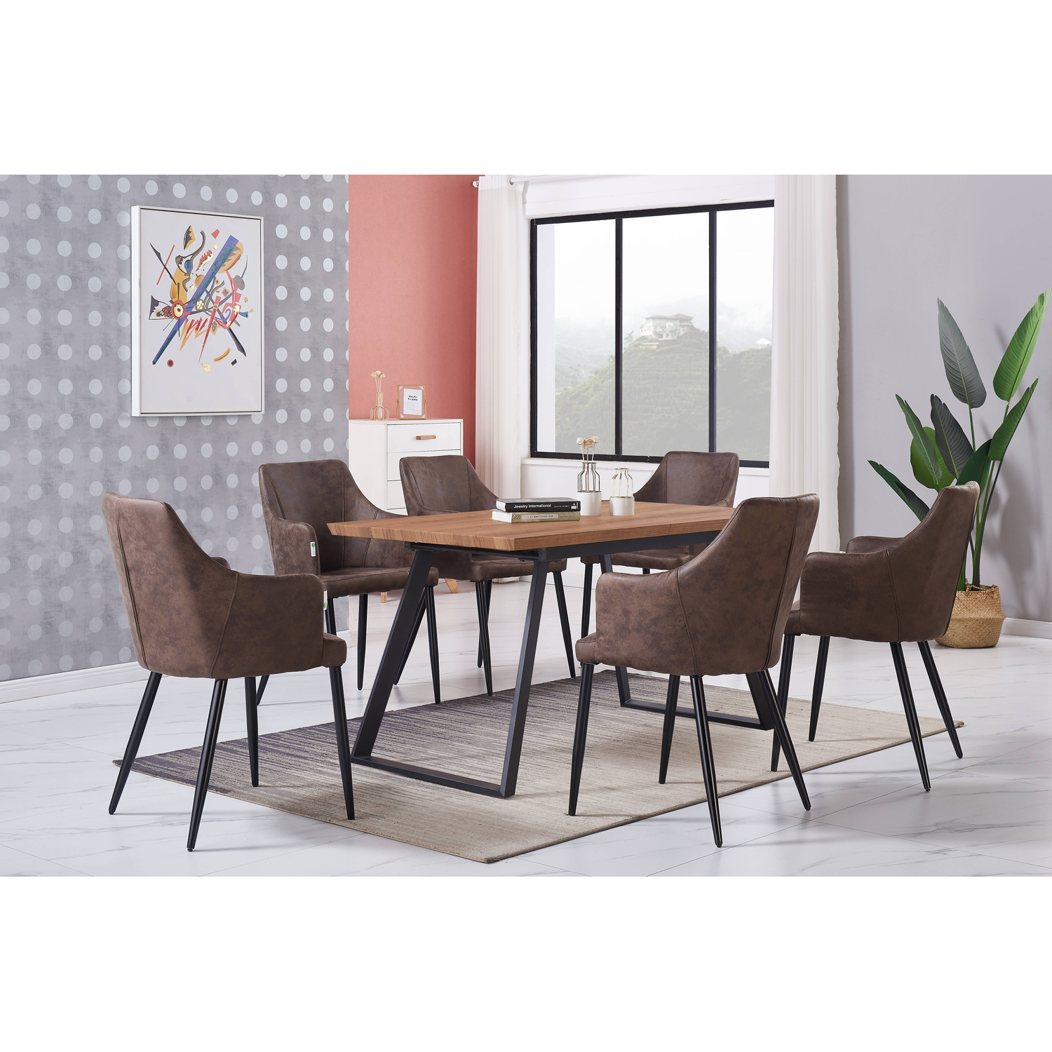 Zarah Toga LUX Dining Set with a Table and 6 Chairs