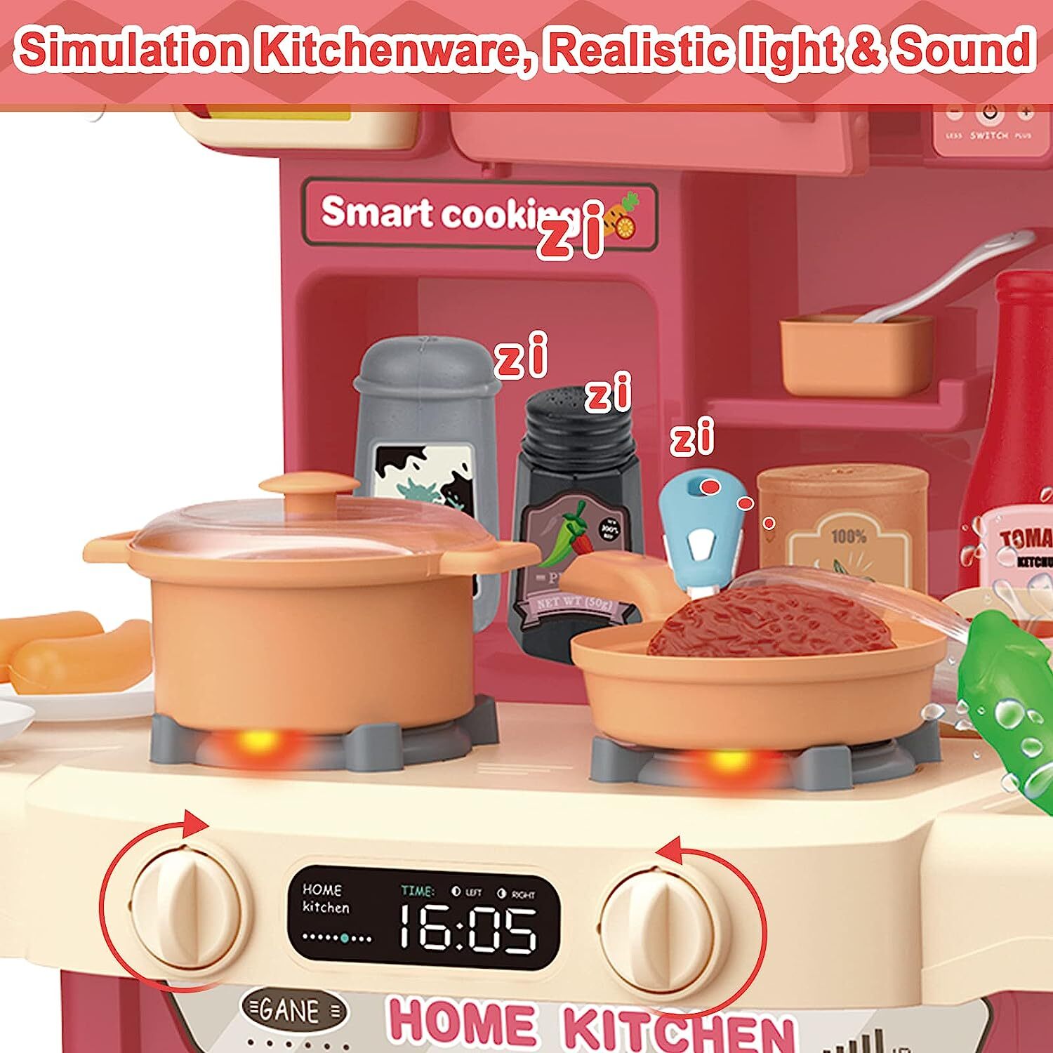 Kids Kitchen Toy with Light and Analog Sound