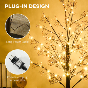 HOMCOM Artificial Gypsophila Tree with Lights Baby Breath Flowers