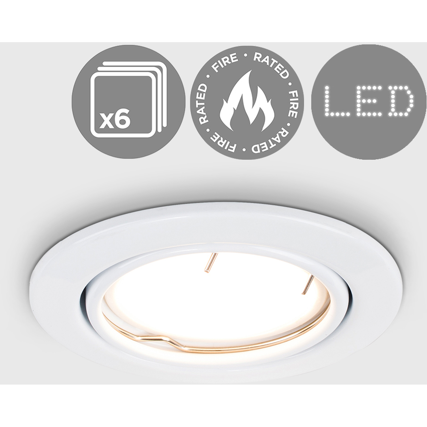 Downlight Tiltable Ceiling Light Fitting 6 Pack