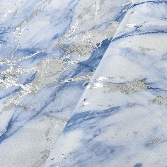 Luxury Foil printed Sherpa backed Marble Throw Blanket
