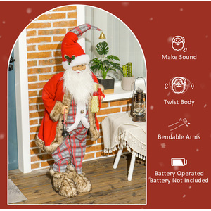 HOMCOM Life Size Animated Santa Claus with Sound Activated for Party