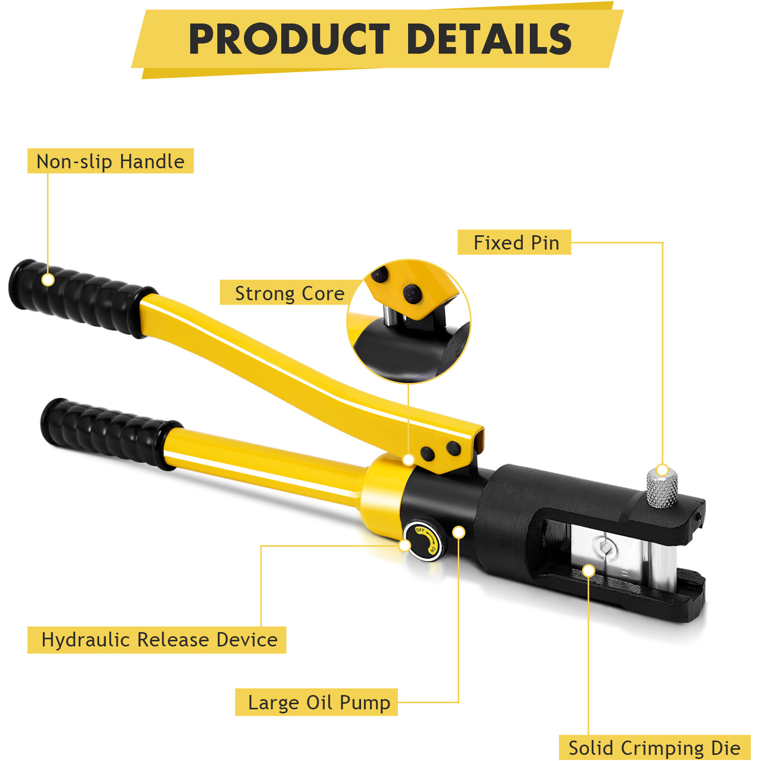 16 Tons 11 Dies Hydraulic Wire Terminal Crimper Tool
