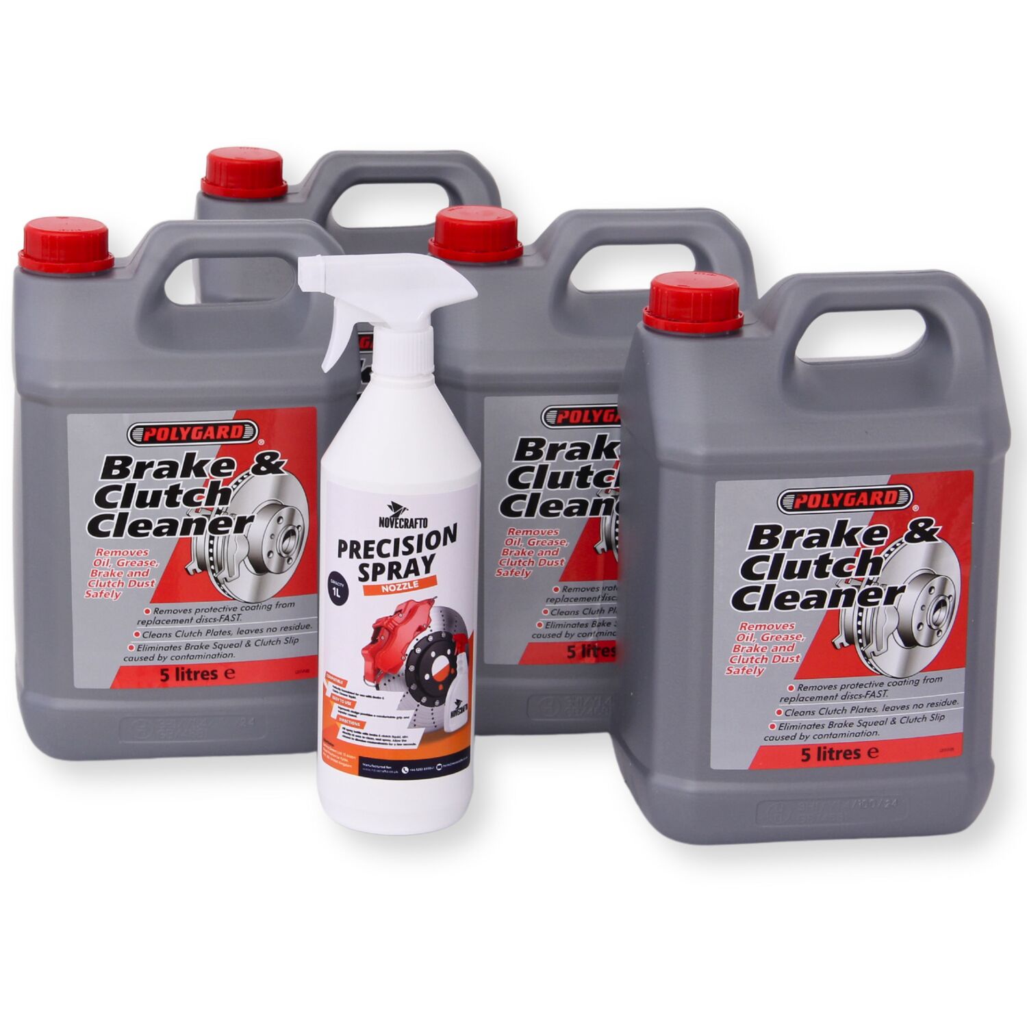 Clutch and Disc Brake Cleaner 5L with Degreaser Spray Bottle - Oil Dust ...
