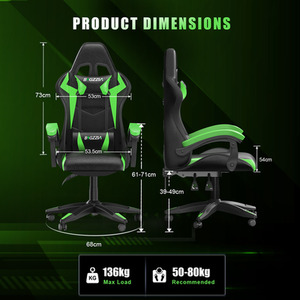 Ergonomic Gaming Chair with LED Lighting Effects