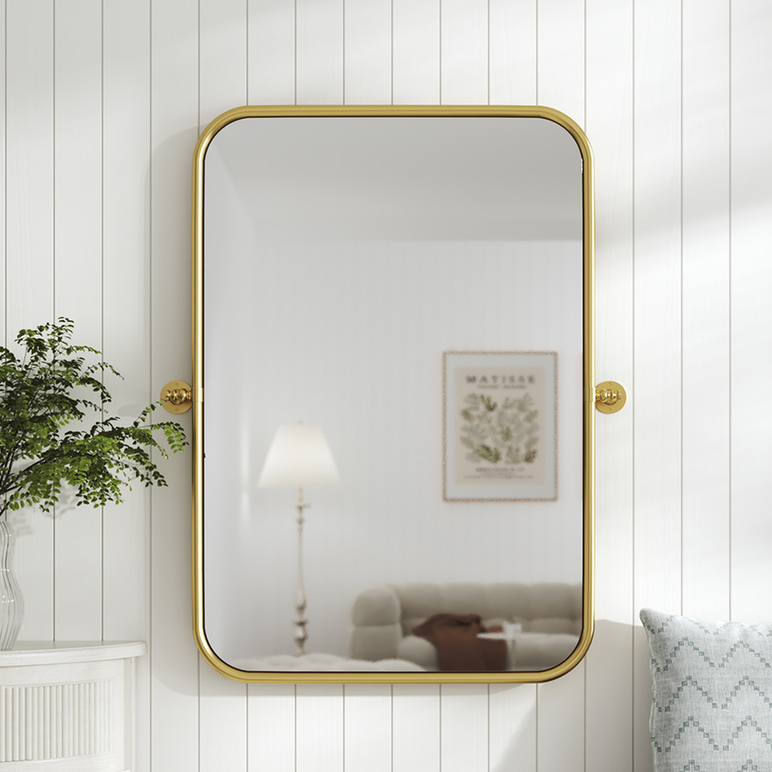 Metal Rectangular Decorative Wall Mounted Mirror