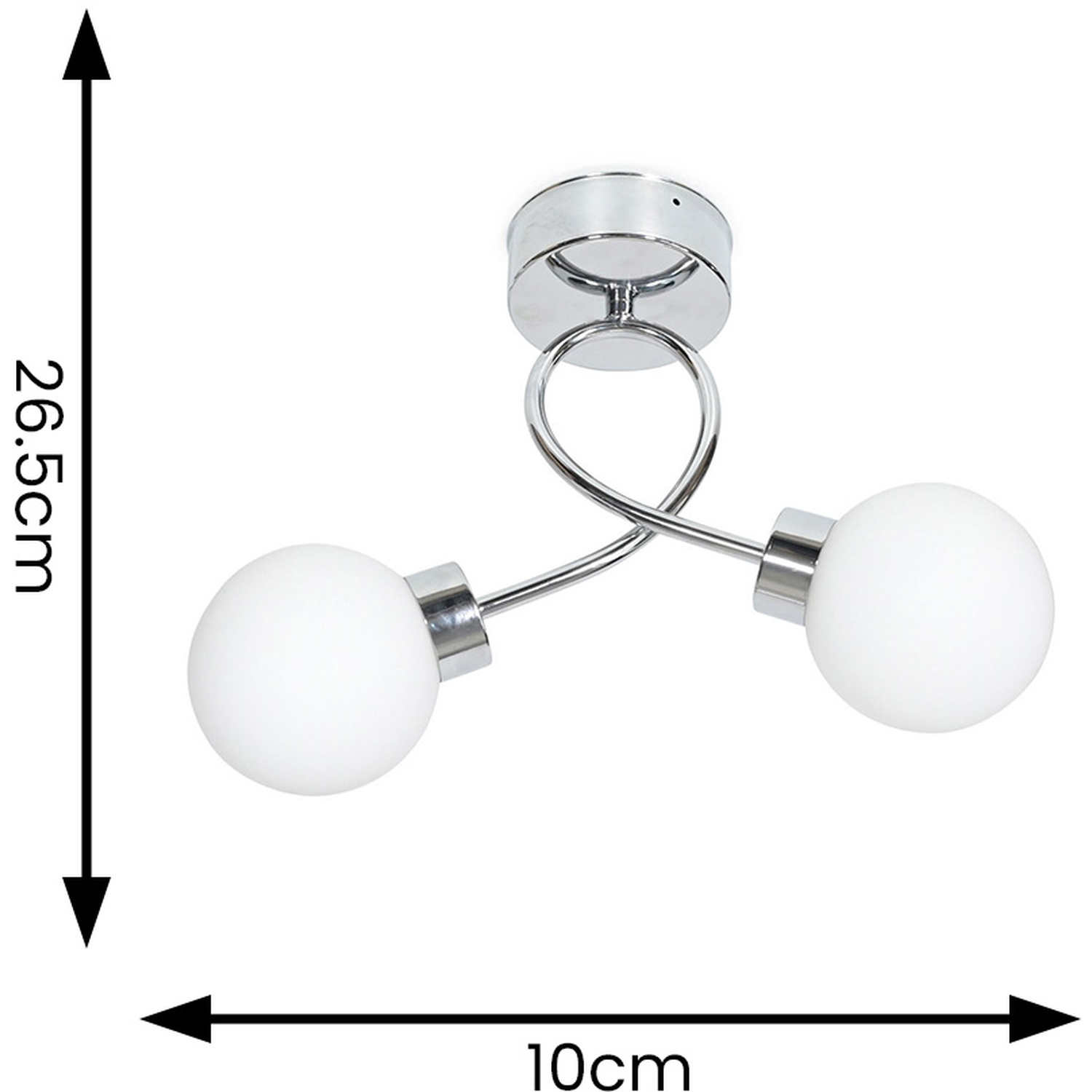Orbital 2 Way IP44 Ceiling Light Glass Globe Shades and Cool LED Bulbs