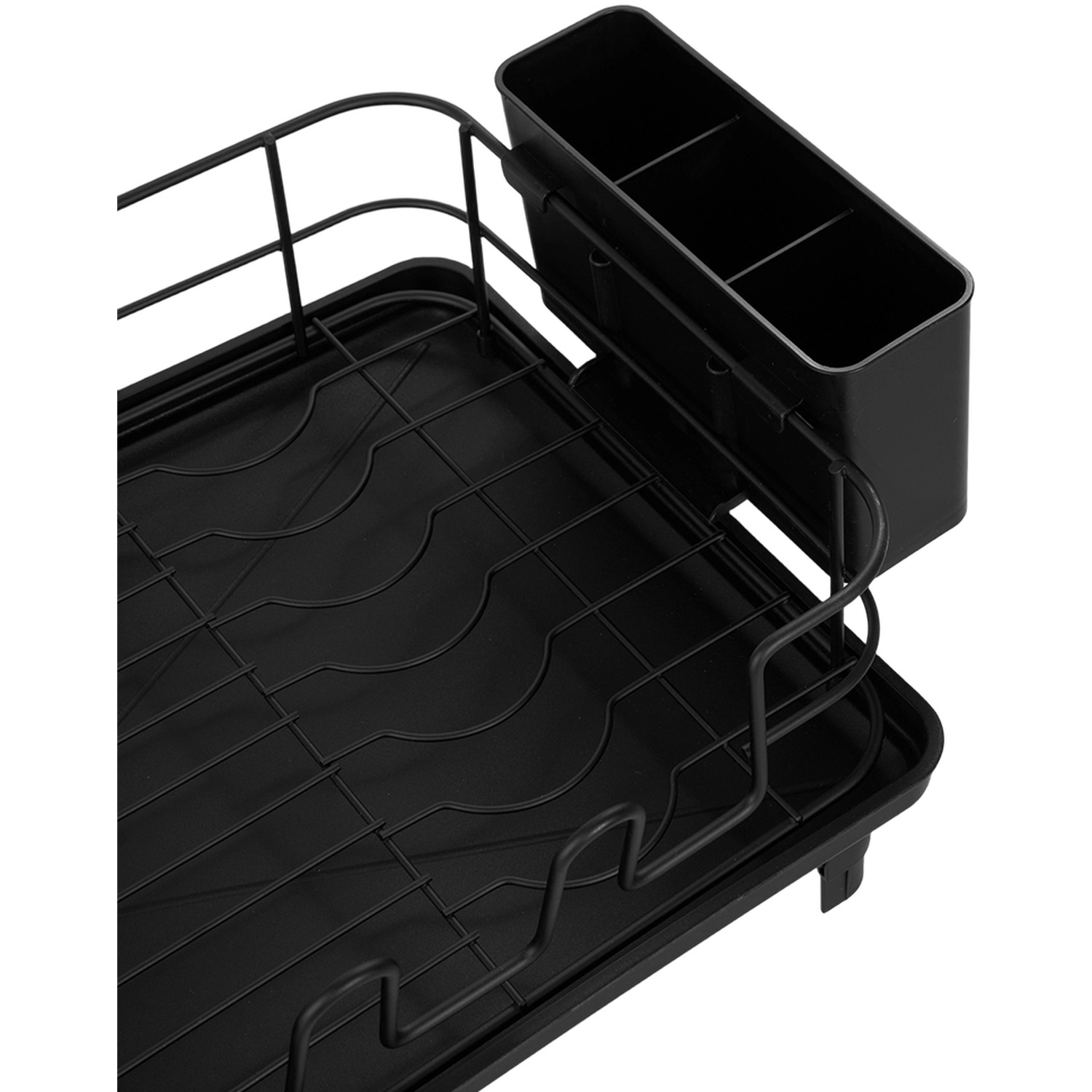 Lifeideas Carbon Steel Dish Drainer with Rotating Telescopic Drainage Pipe