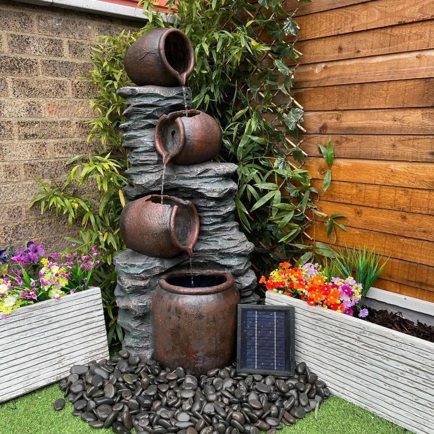 4 Pouring Jugs on Rock Mains Powered Water Feature