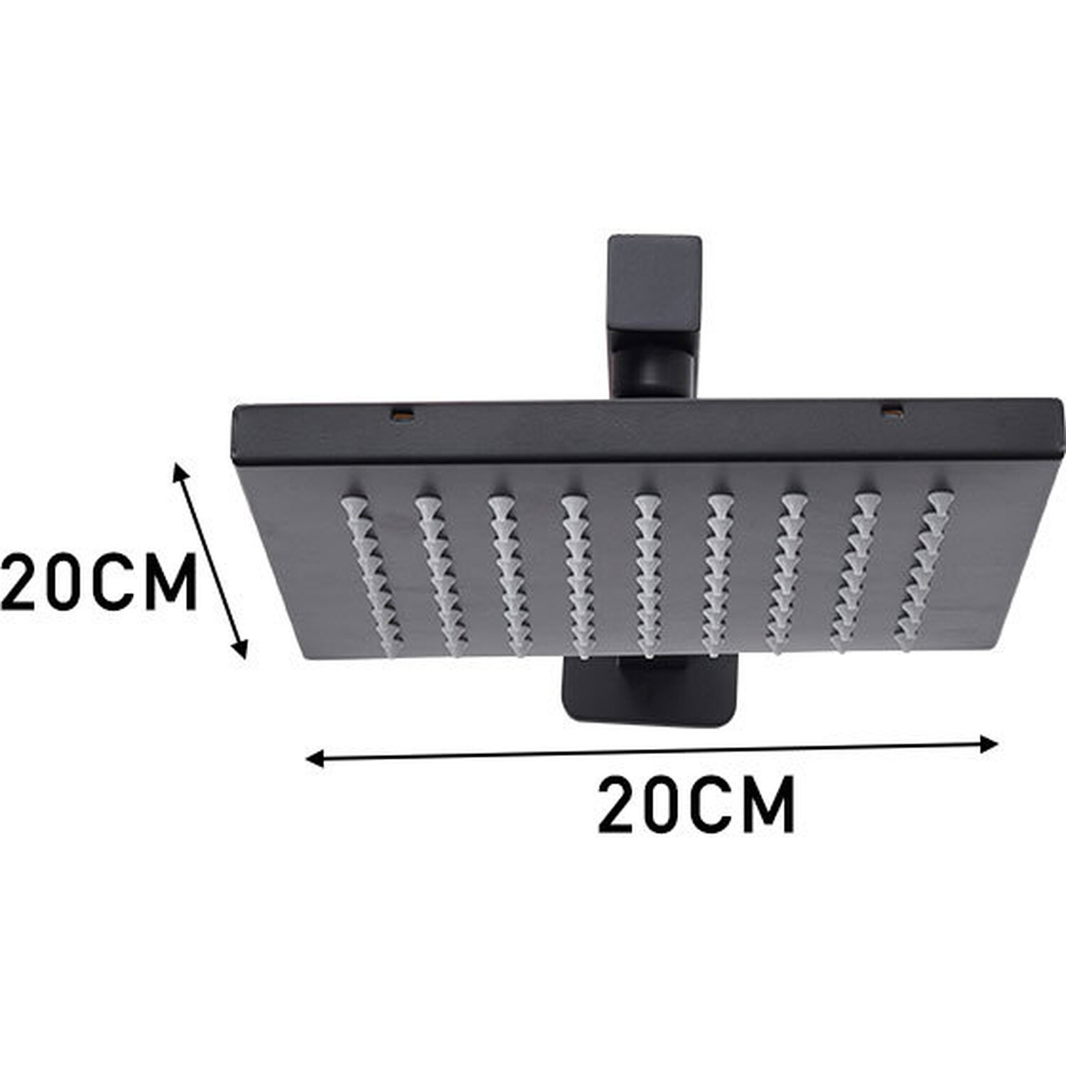 Bathroom Concealed Shower Mixer Square Twin Head Valve Wall Mounted