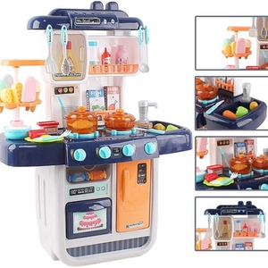 Miniature Kitchen Play Set with 34 Accessories blue