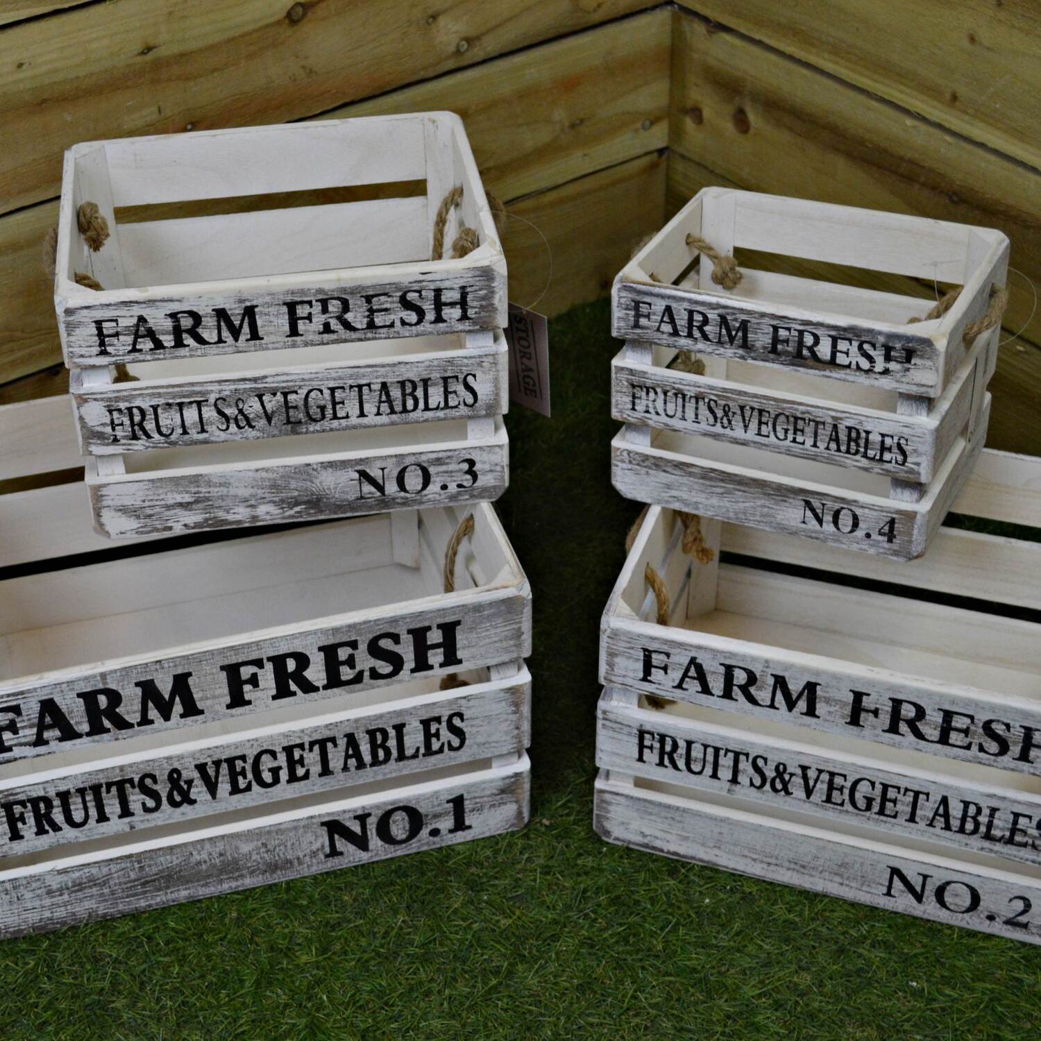 Set of Rustic Old Farm Style Boxes Storage Different Sizes