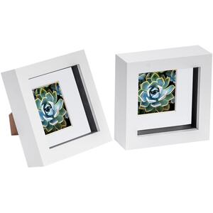 3D Box Photo Frame - 4x4" with 2x2" Mount - Pack of 2