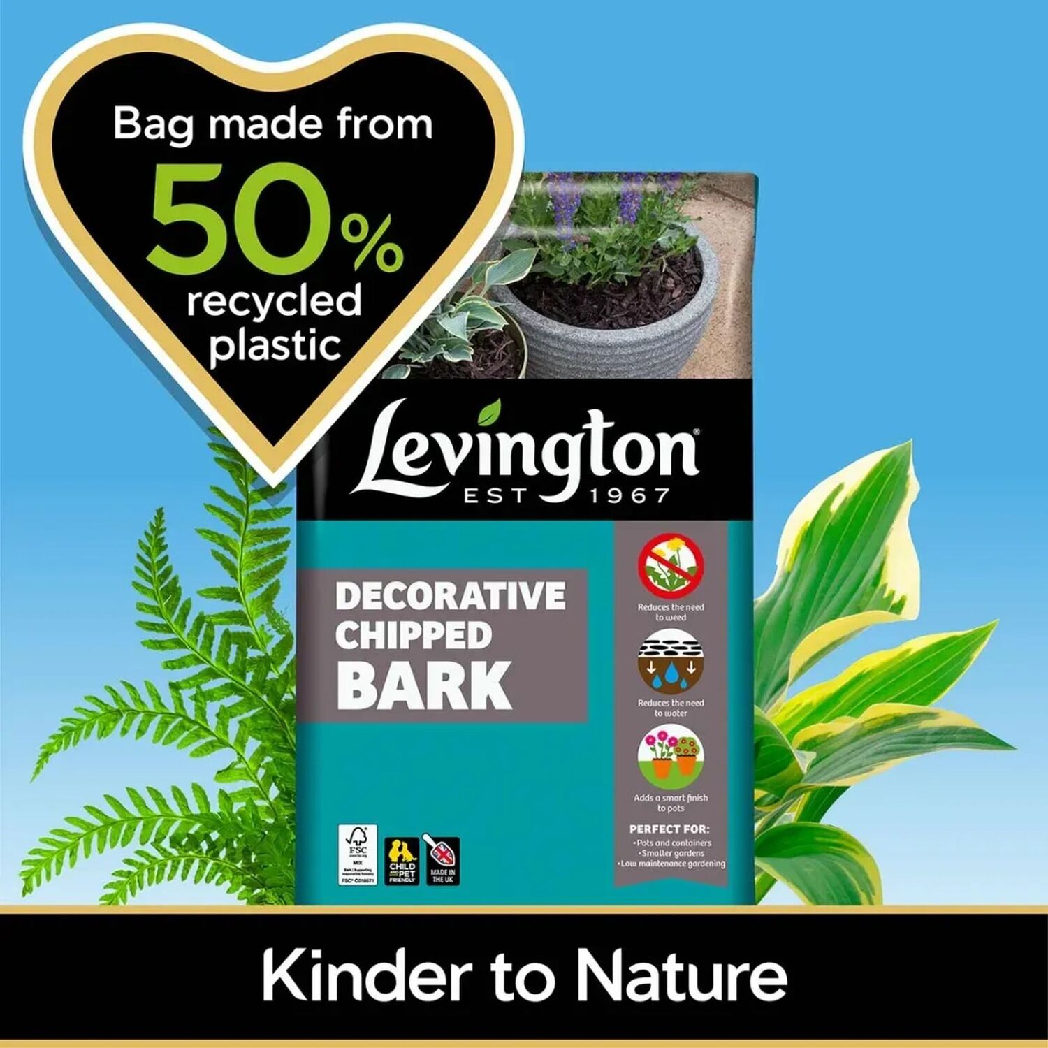 Levington Decorative Chipped Bark Bark Chippings Plant Potting Border ...