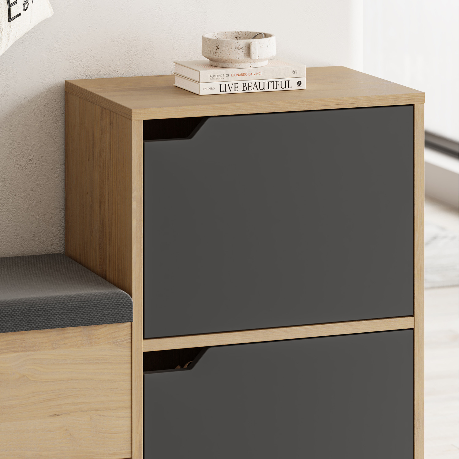Haven Modern Shoe Bench Storage