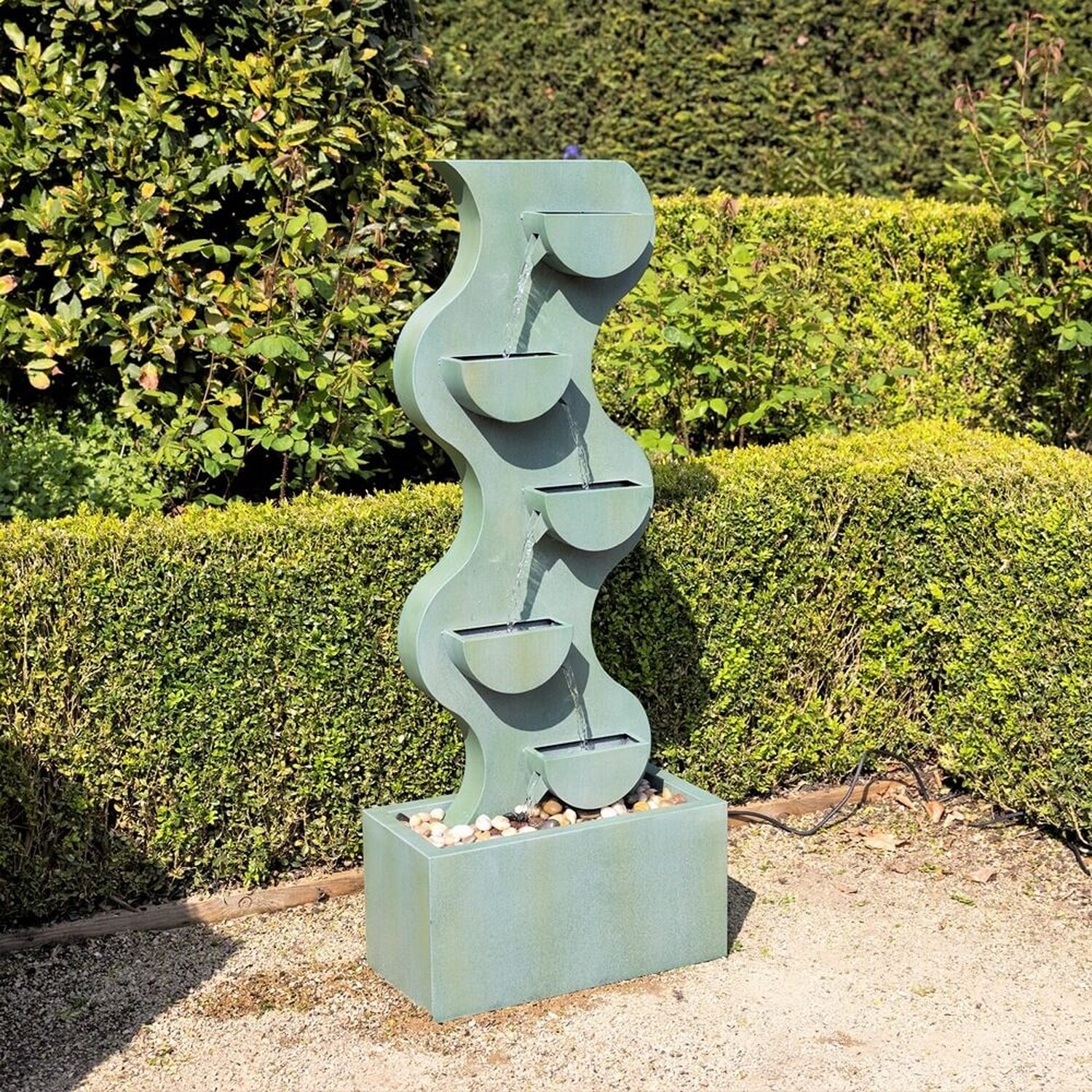 Primrose Monsanto 5 Tiered Cascading Zinc Water Feature Grey 122cm