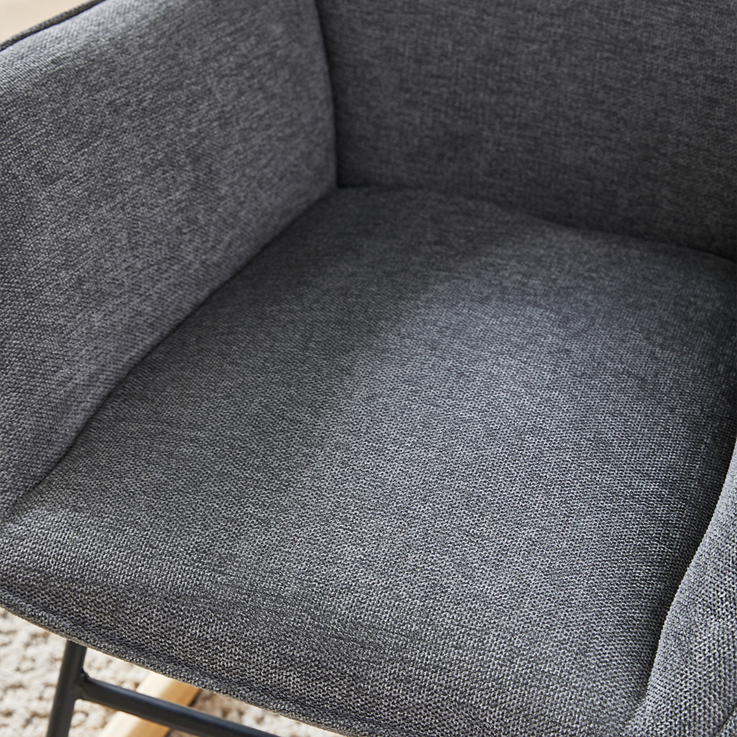 Iron Frame Upholstered Rocking Chair