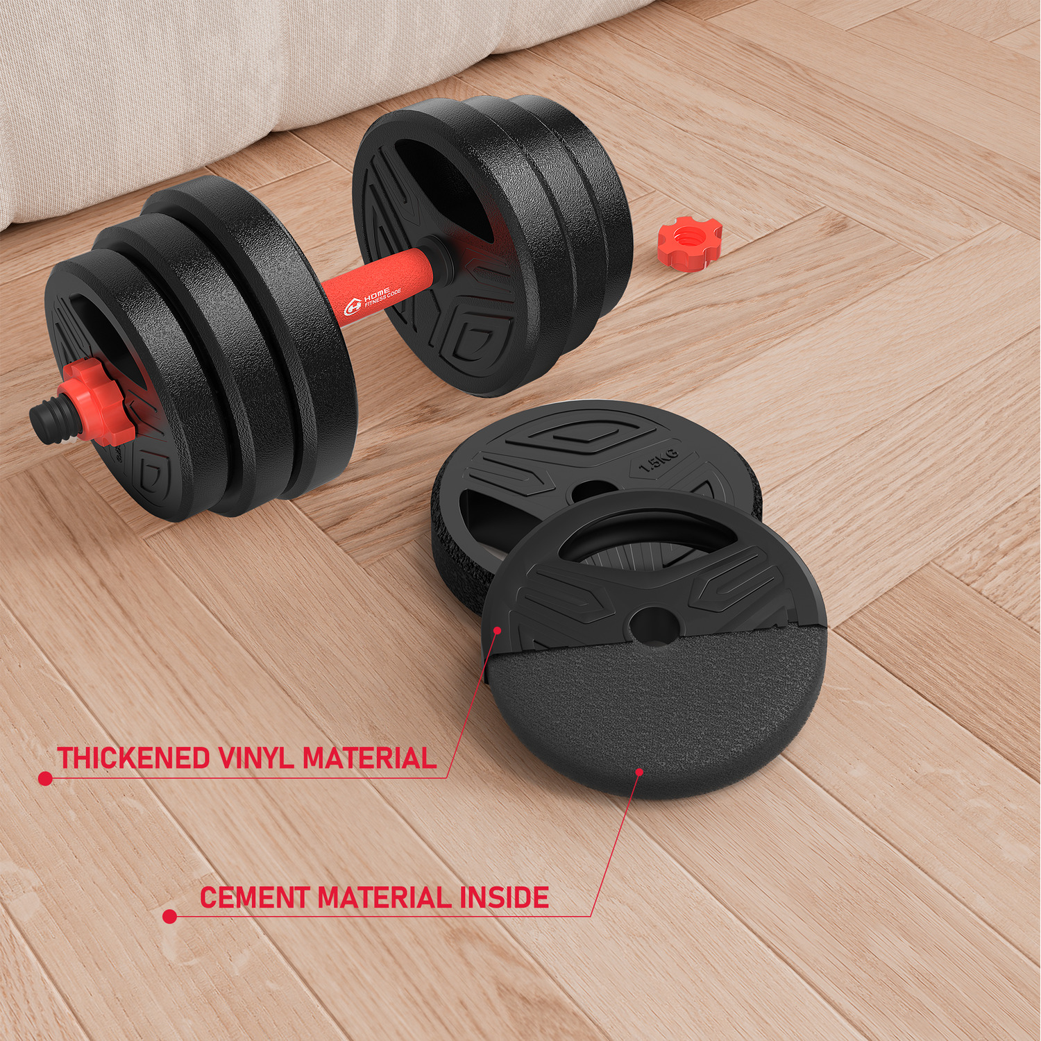 20kg Home Fitness Adjustable Weights Dumbbells Set