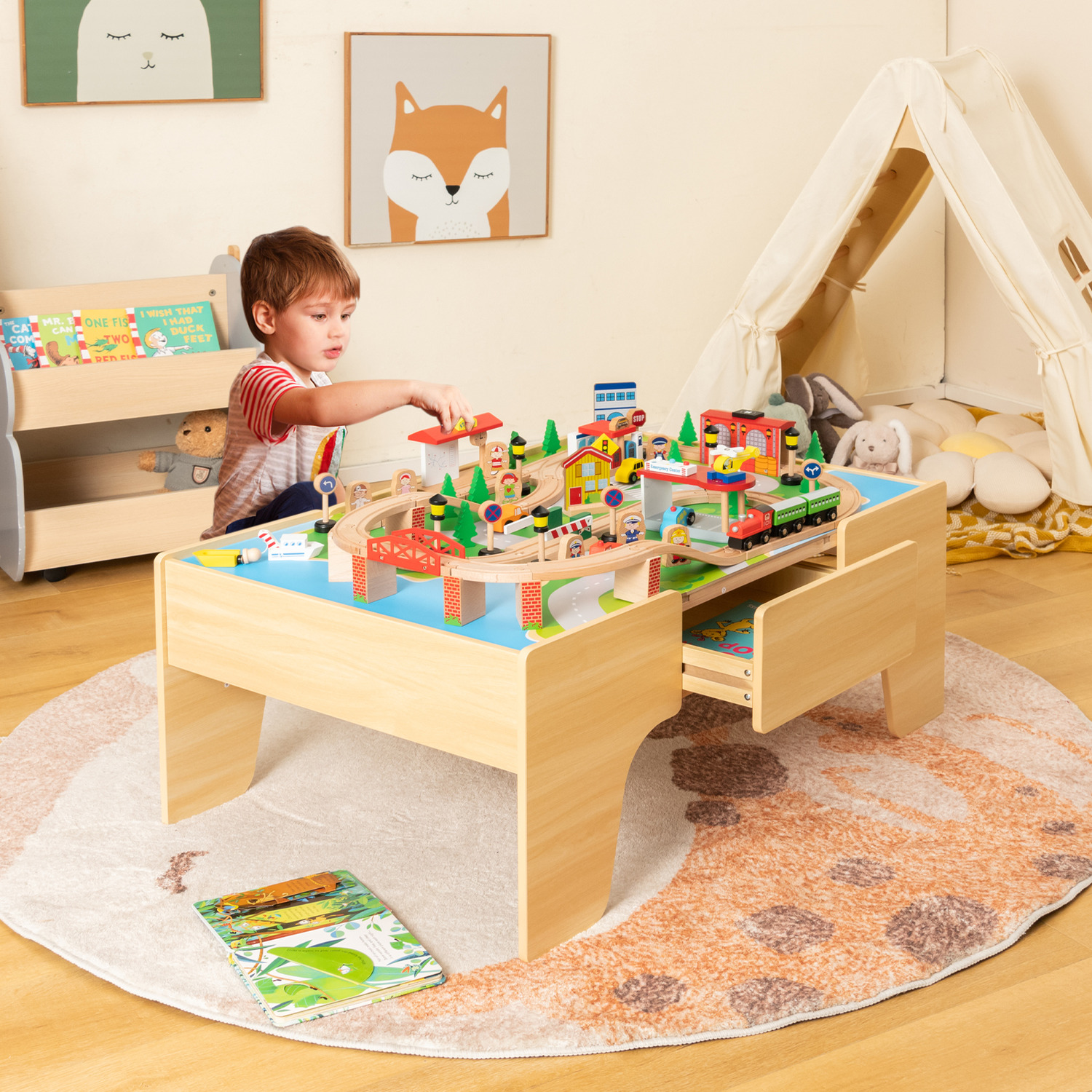 Kids Play Table Train Track Set