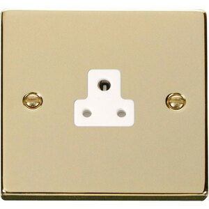 Polished Brass 1 Gang 2A Round Pin Socket