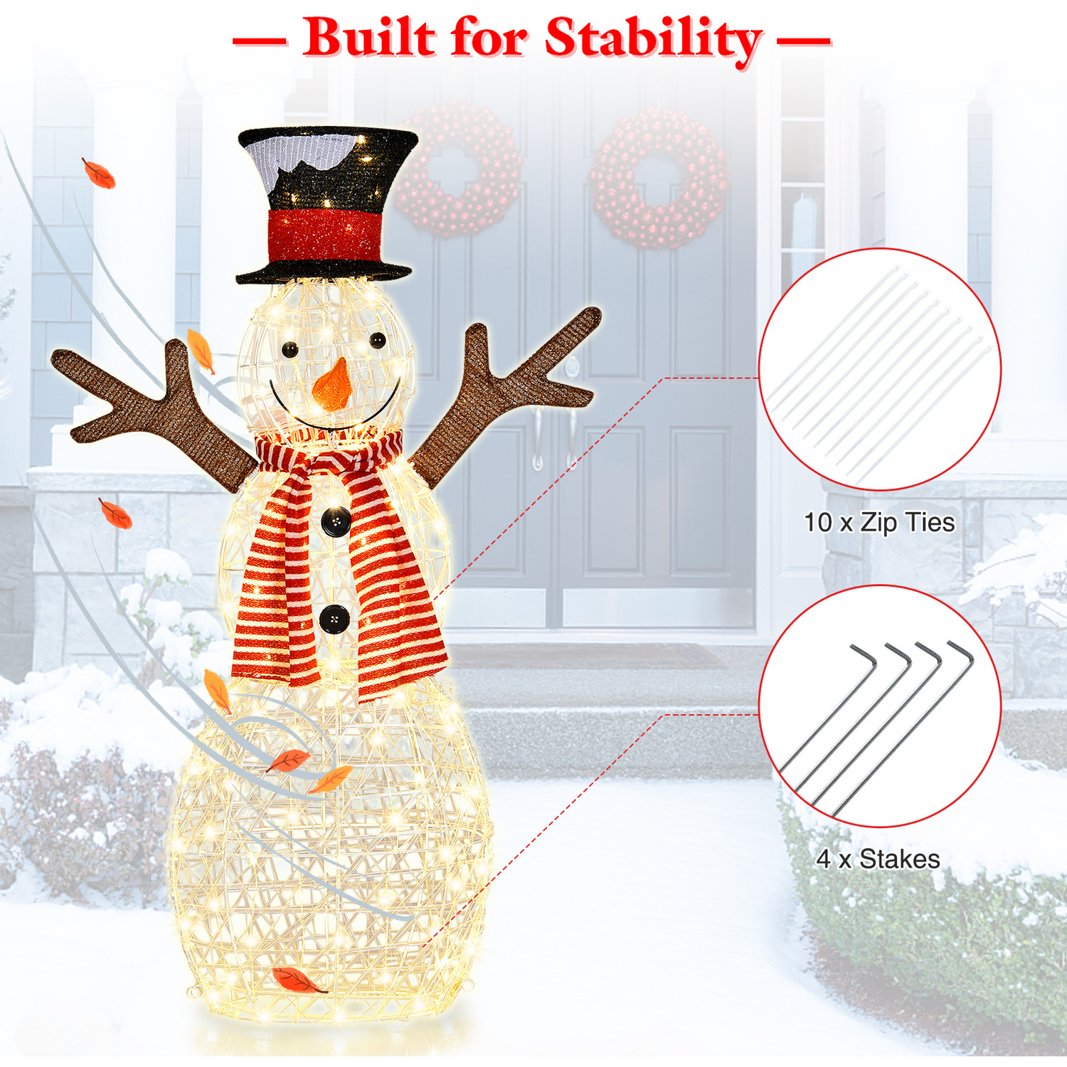 Lighted Standing Snowman Christmas Decoration