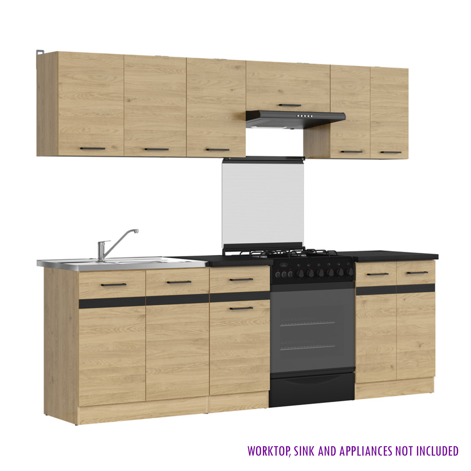 Summer 7 Unit Modern Kitchen Cabinets Set