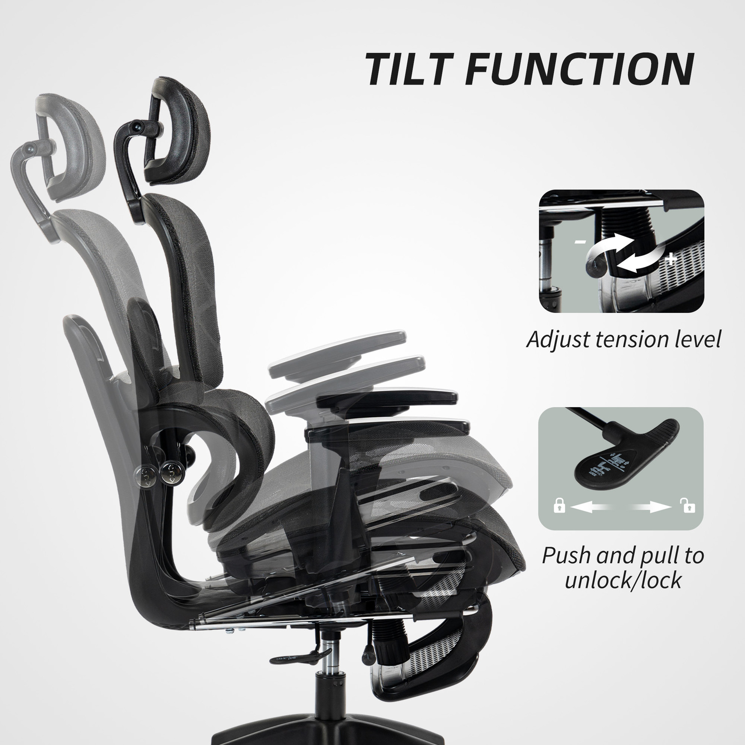 HOMCOM Executive Office Chair Ergonomic Mesh High Back with Lumbar Support