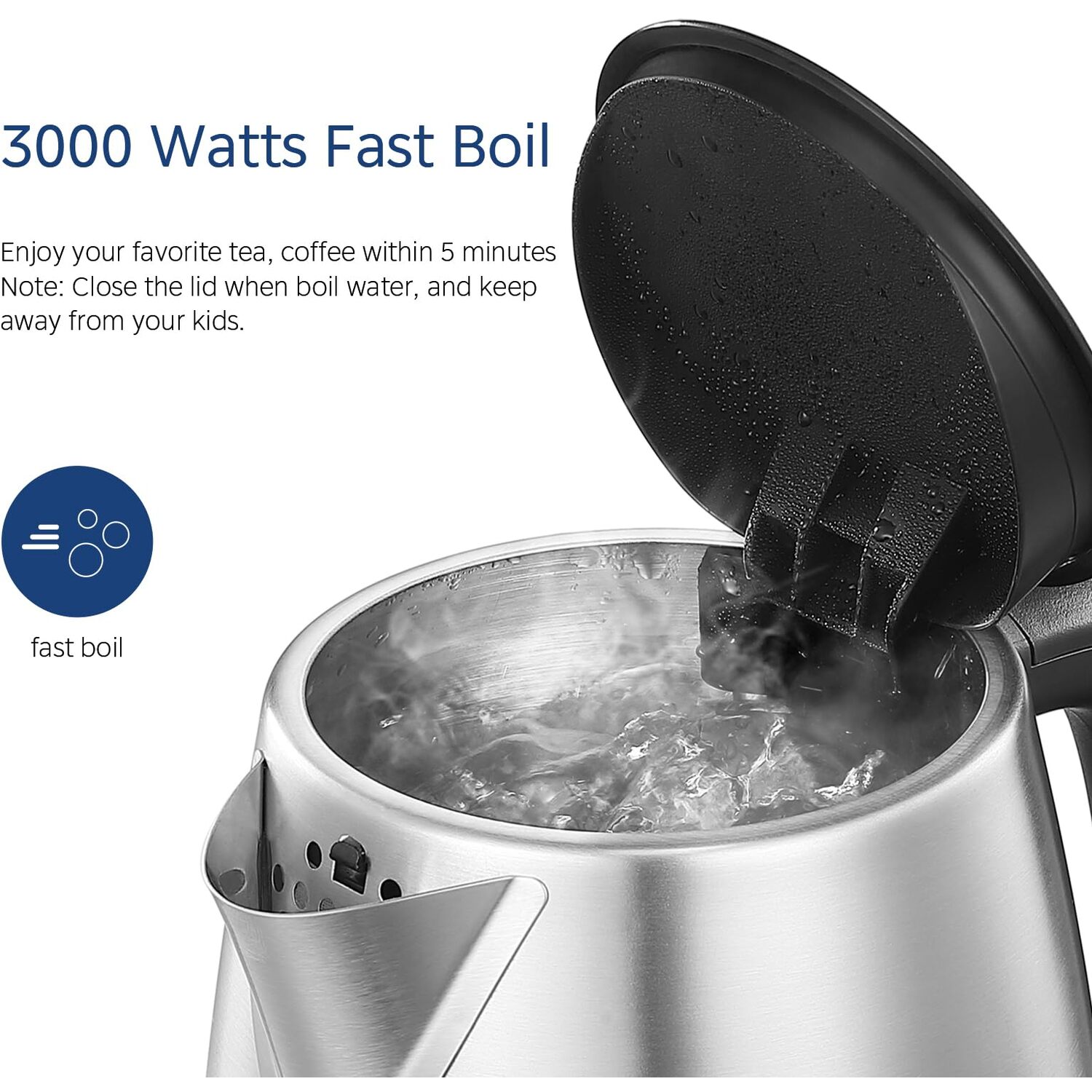 Midea Quick Boil Electric Kettle with Water Level Indicator