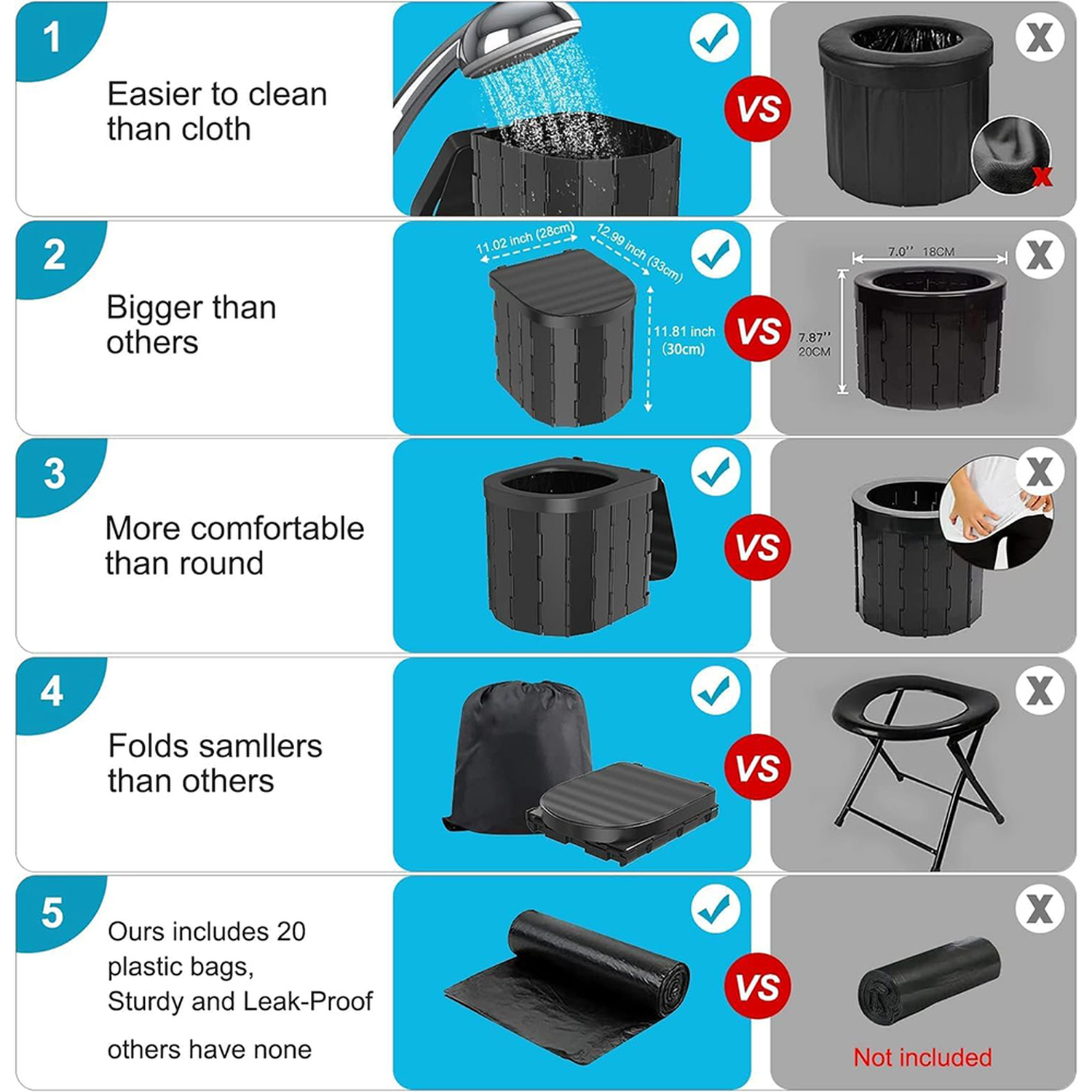 Folding Portable Outdoor Camping Travel Toilet