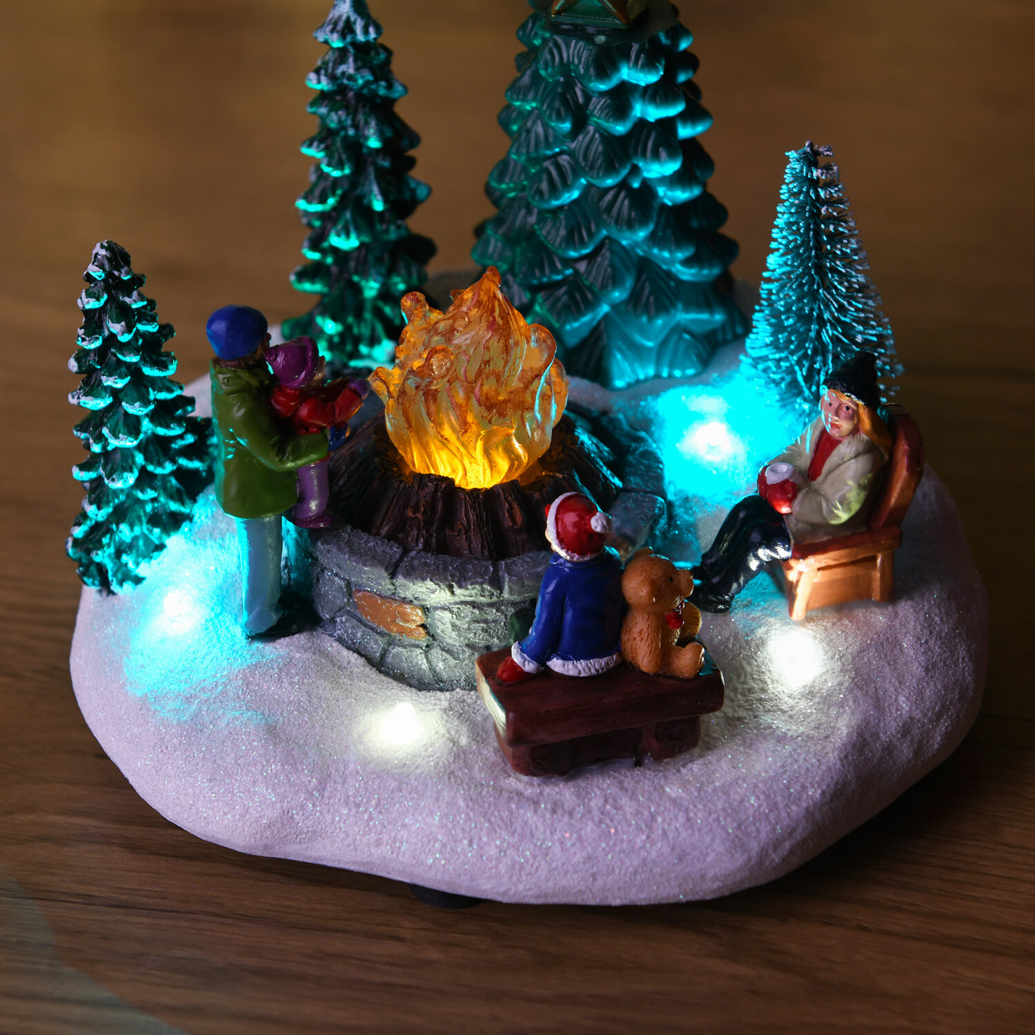 Rotating Santa Bonfire Scene