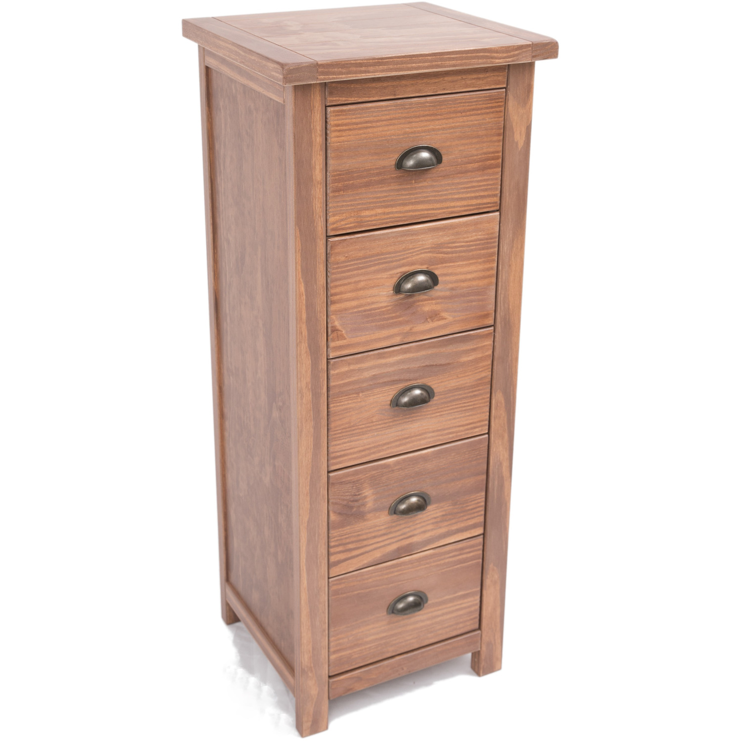Padua 5 Drawer Narrow Chest - Antique Brass drop Handle