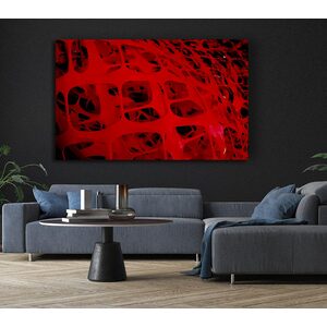 Red Squares Canvas Print Wall Art