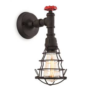 Factory 1 Light Indoor Wall Light Rustic Black E27