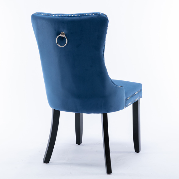 Selma Velvet Tufted Dining Chairs with Knocker Back