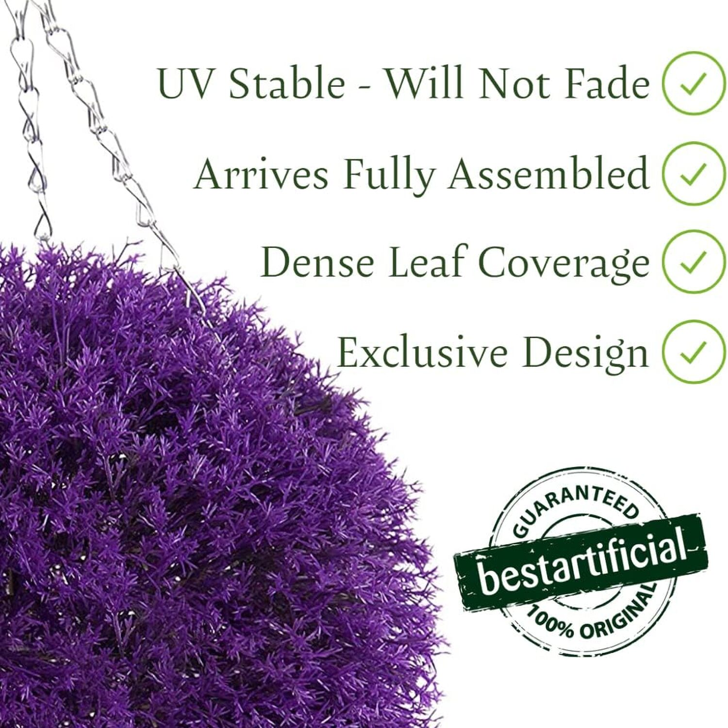 Best Artificial 28cm Purple Heather Topiary Ball