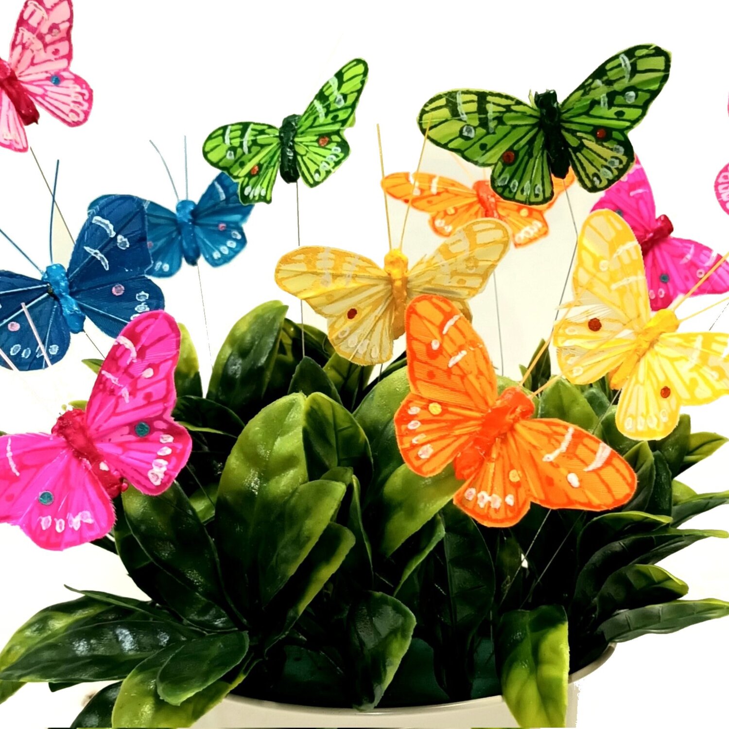 Colourful Butterfly Decorations on Wire Stems