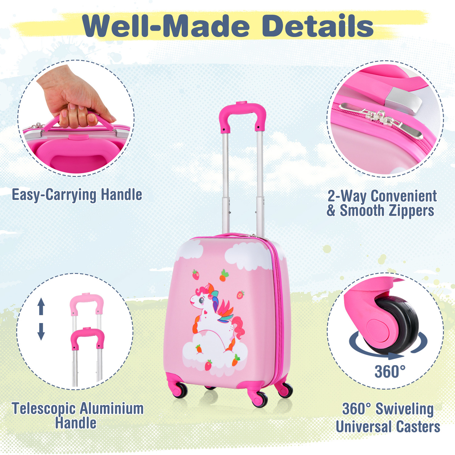 Rolling Hardshell Suitcase and Backpack Bag