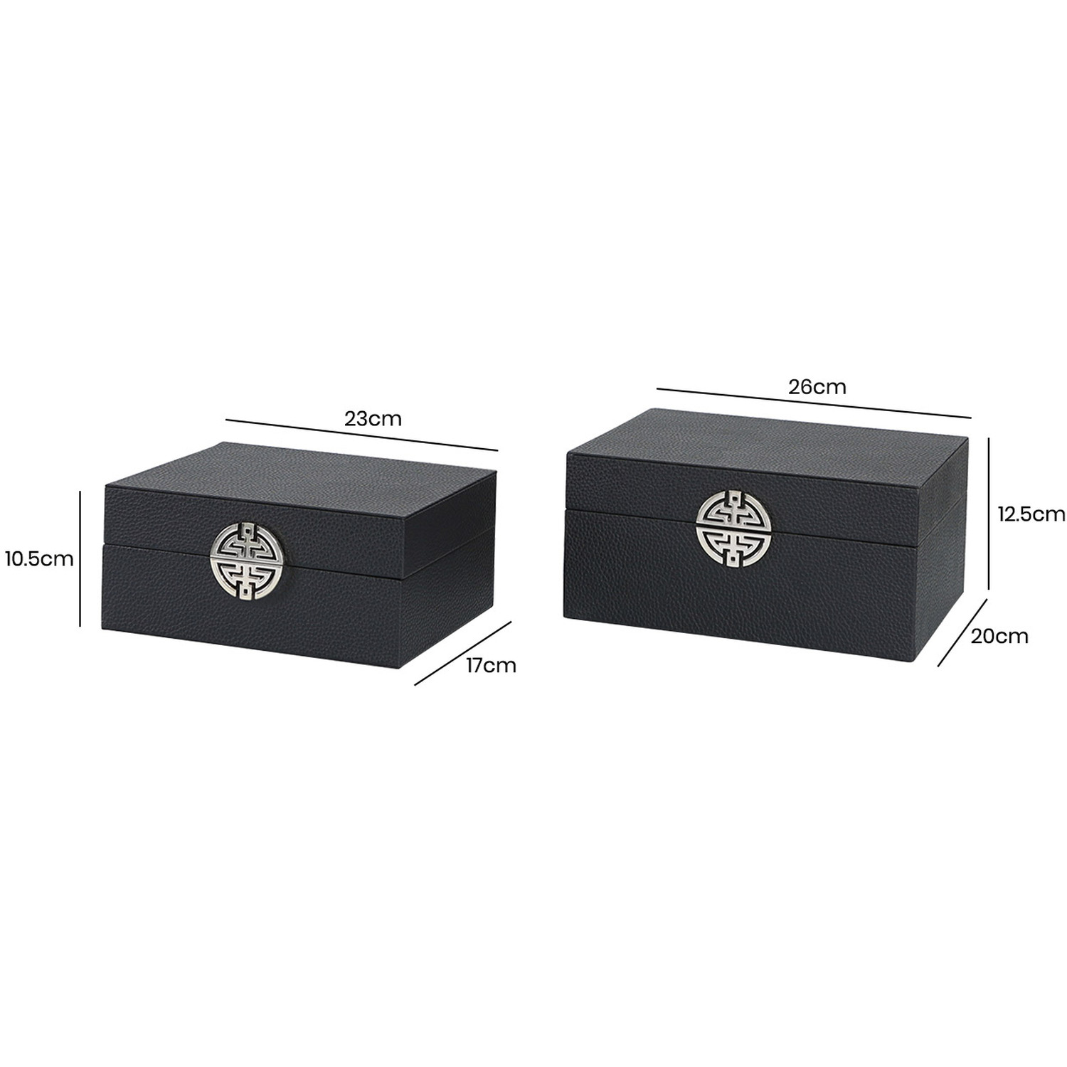 Set of 2 Chic Faux Leather Jewellery Boxes