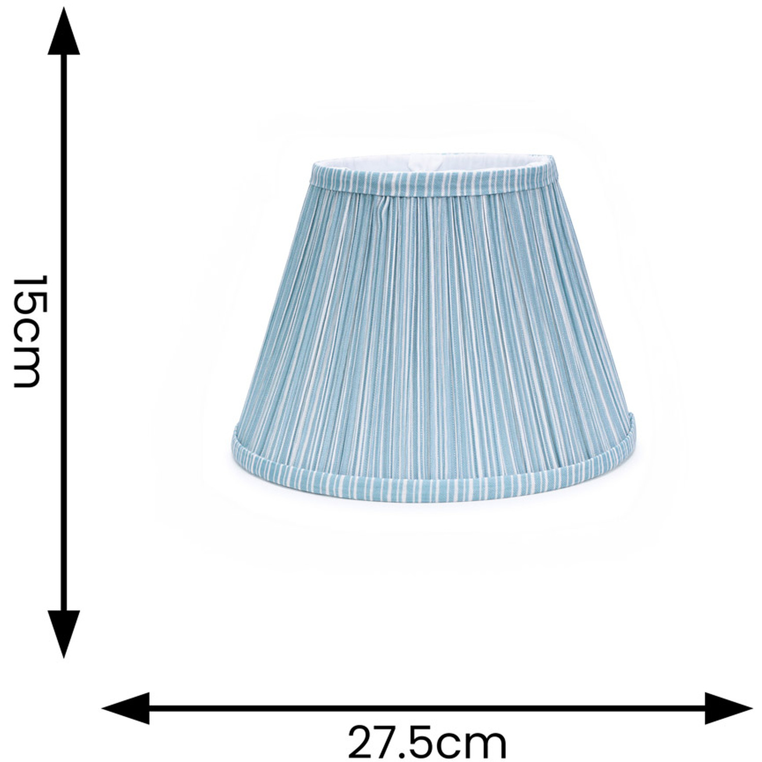 Laurenne Tapered Blue Pinstripe Pleated Easy Fit Small Lamp Shade with ...