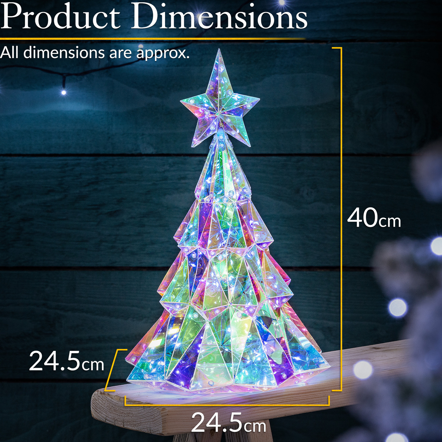 Iridescent Christmas Tree Light 40cm