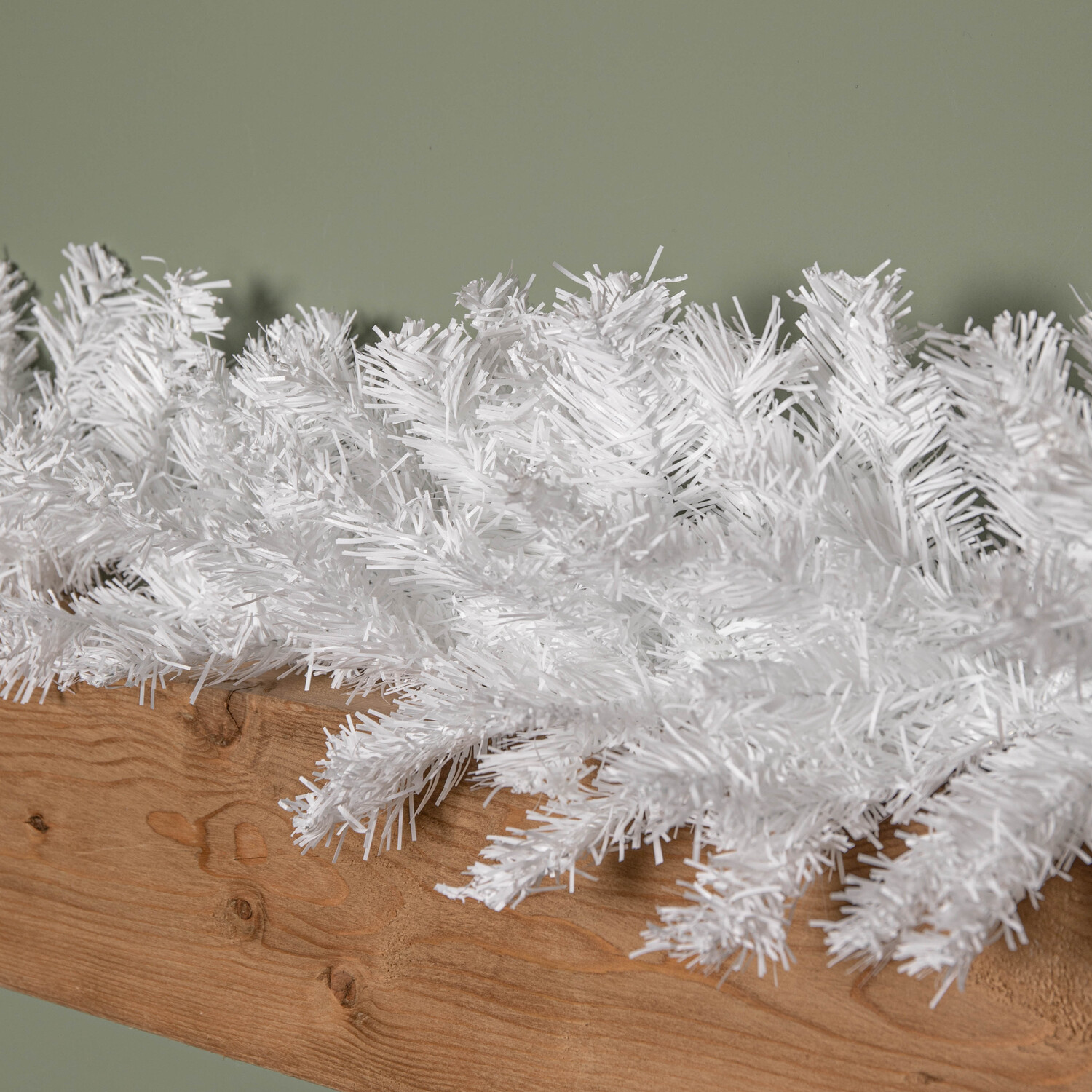 2.7m White Christmas Garland with PVC Branches