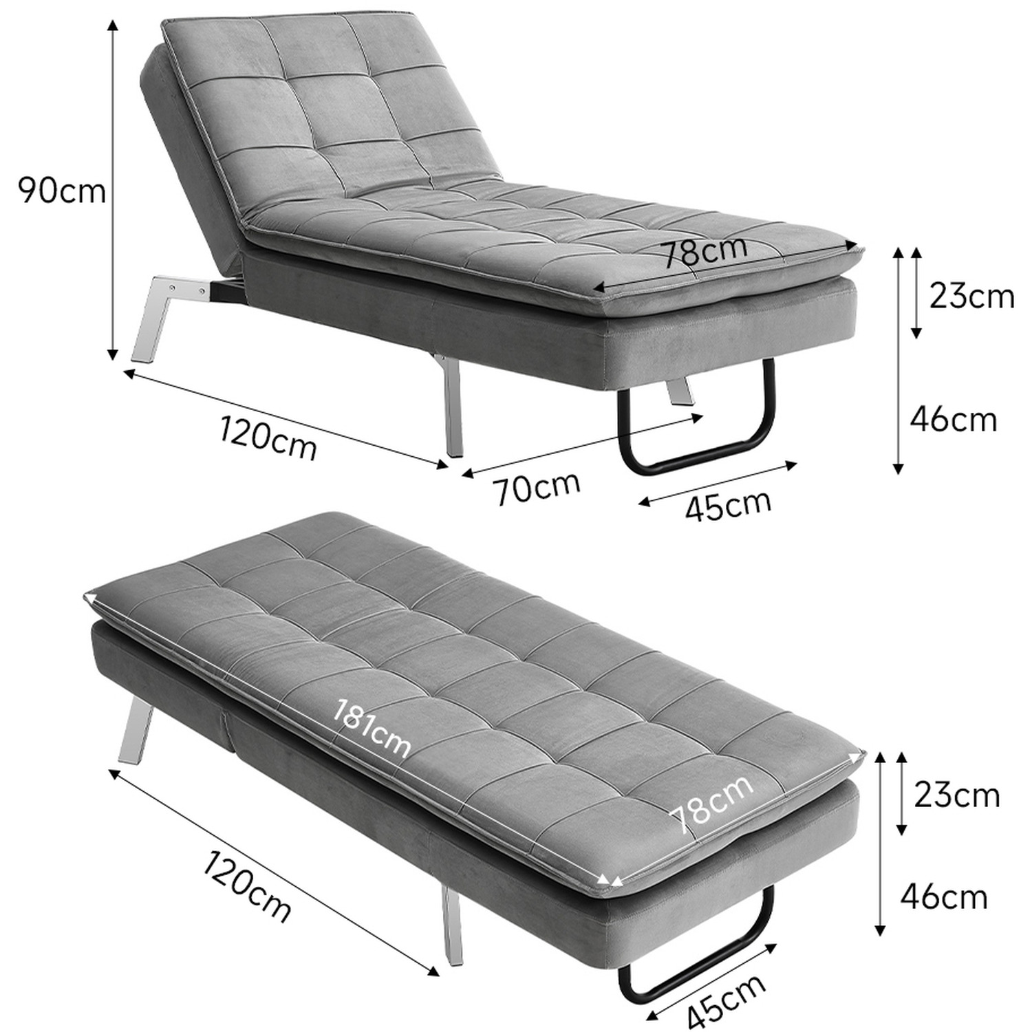 Adjustable Upholstered Chaise Lounge