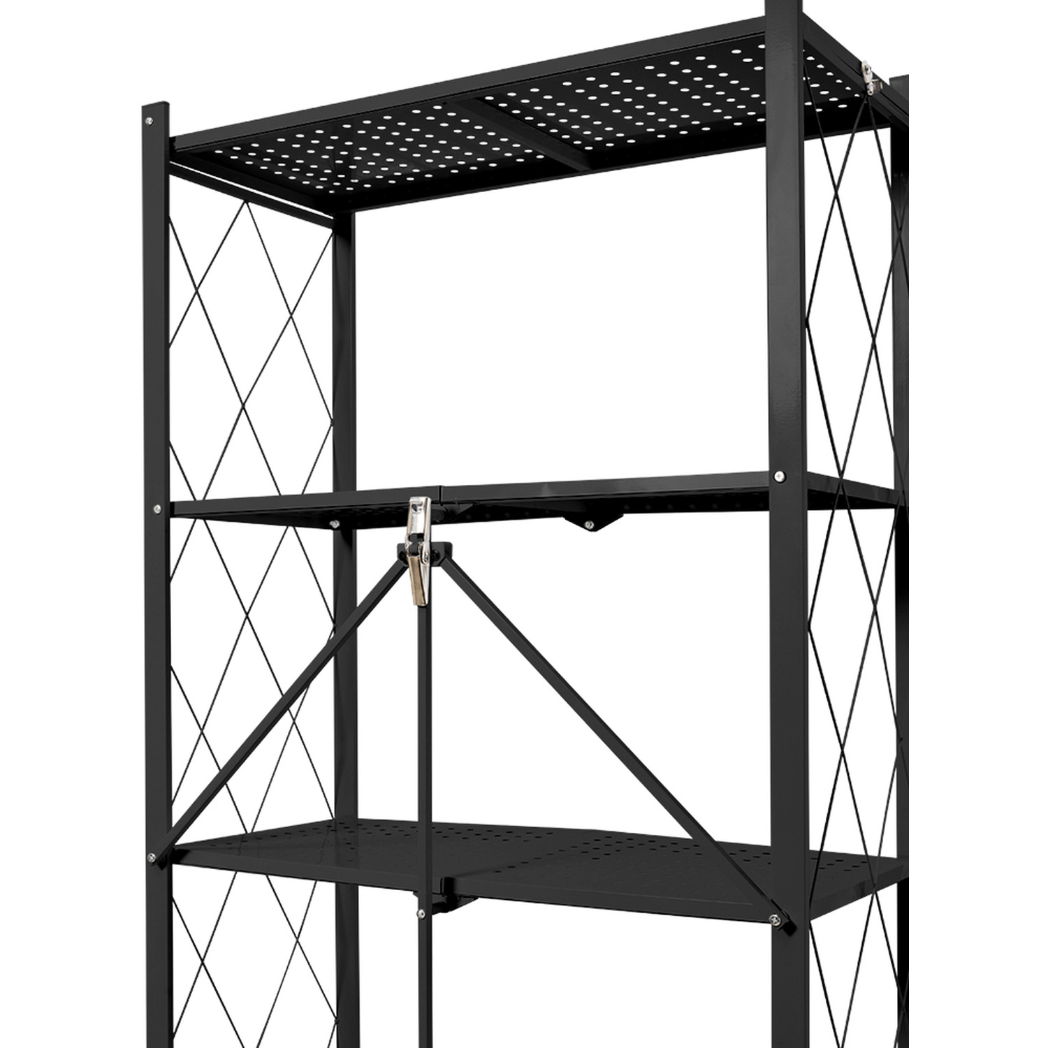 5 Tier Folding Metal Storage Shelf with Casters