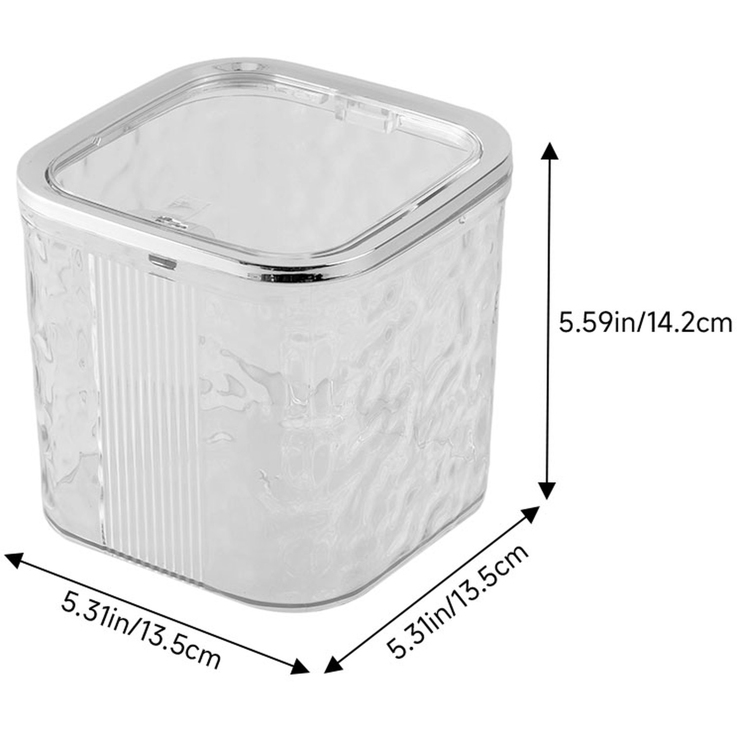 Mini Desktop Trash Bin with Press-Top Lid and Ripple Texture