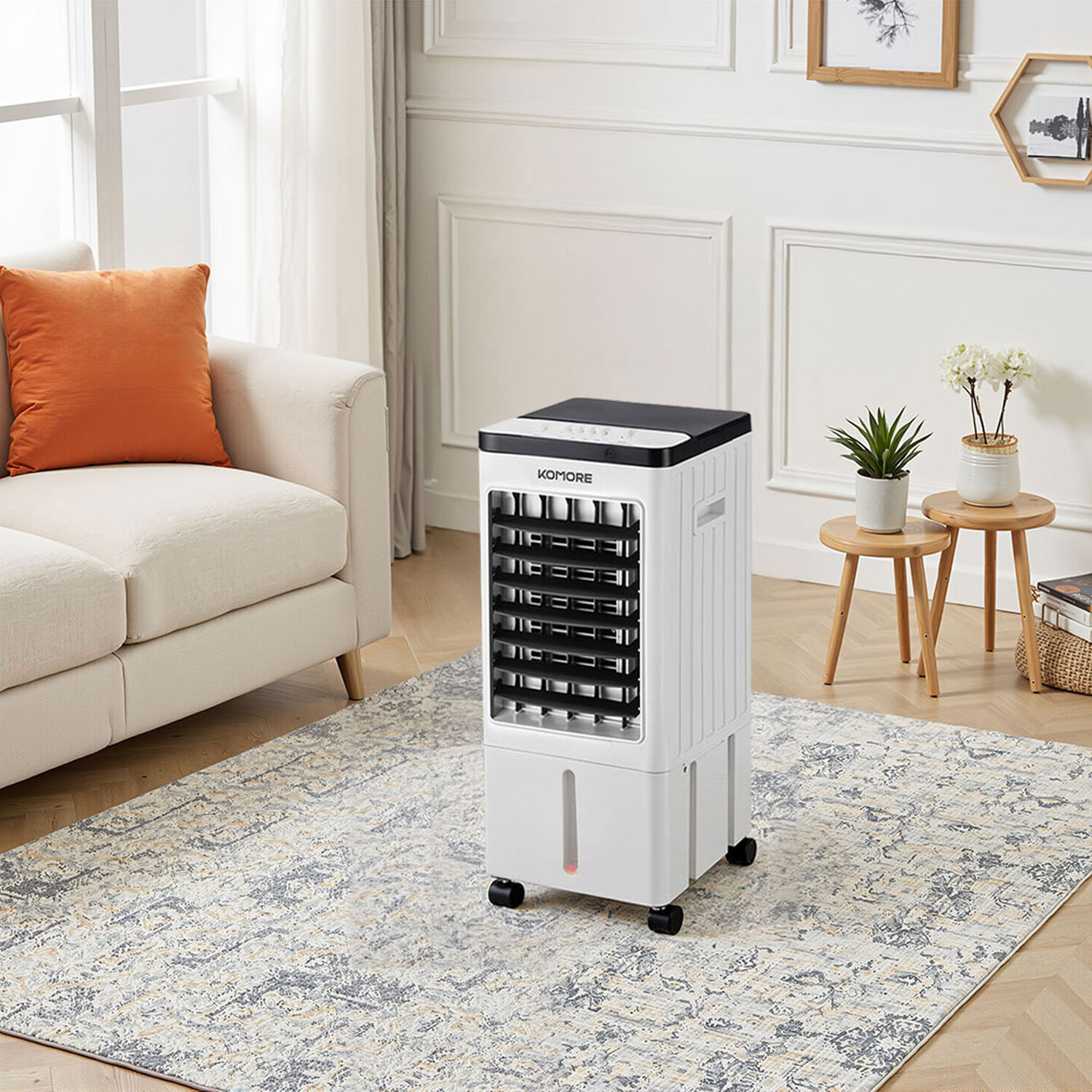 Button-Controlled Portable Evaporative Air Cooler Fan