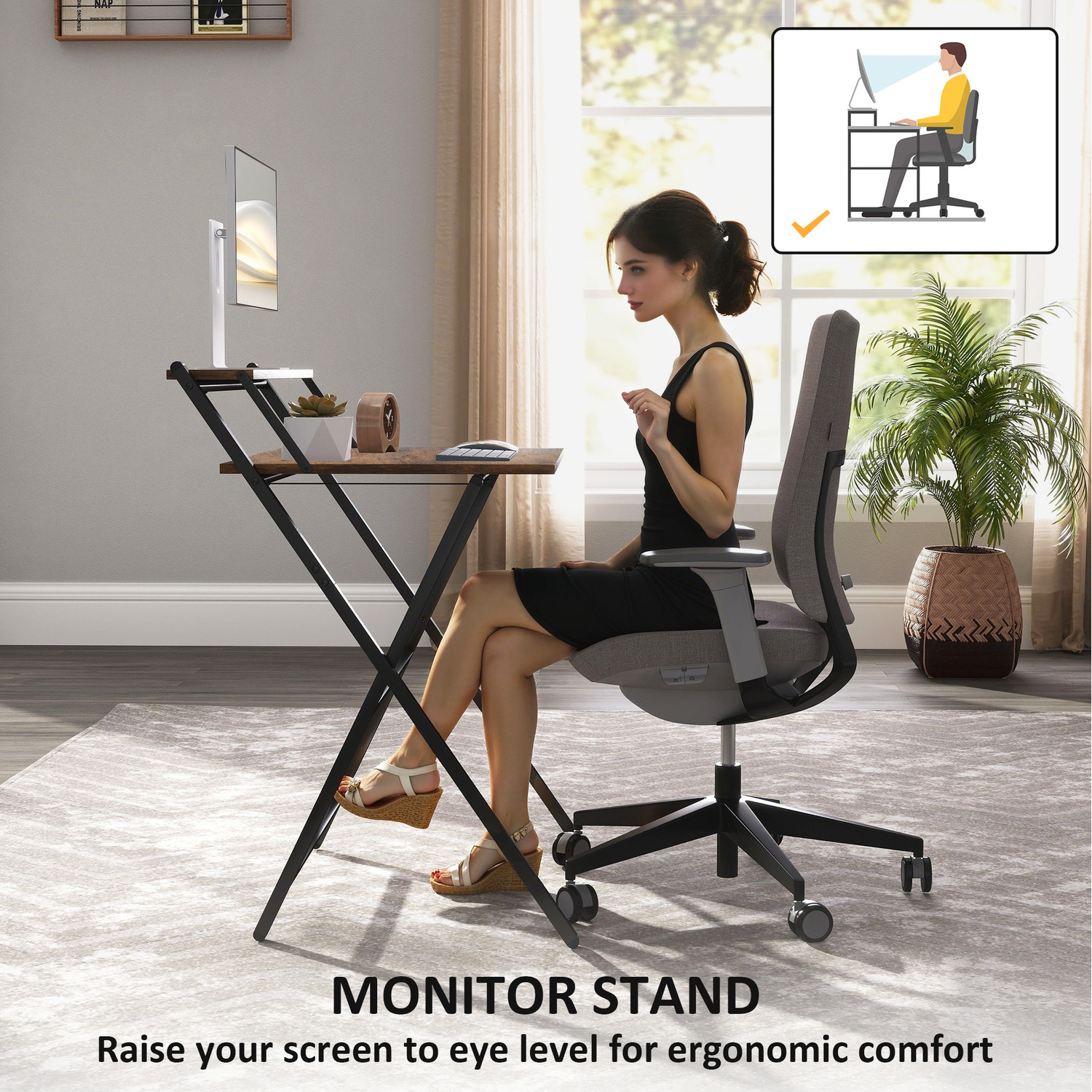 HOMCOM Folding Computer Table