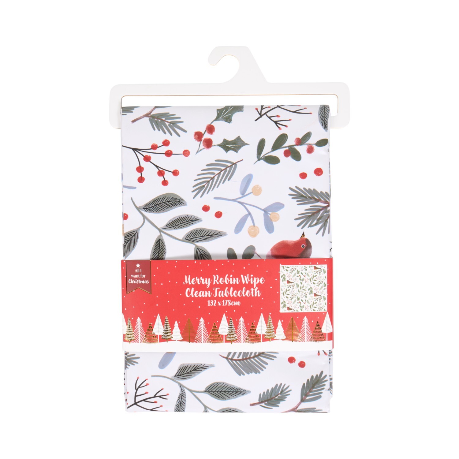 Merry Robin Wipe Clean Tablecloth