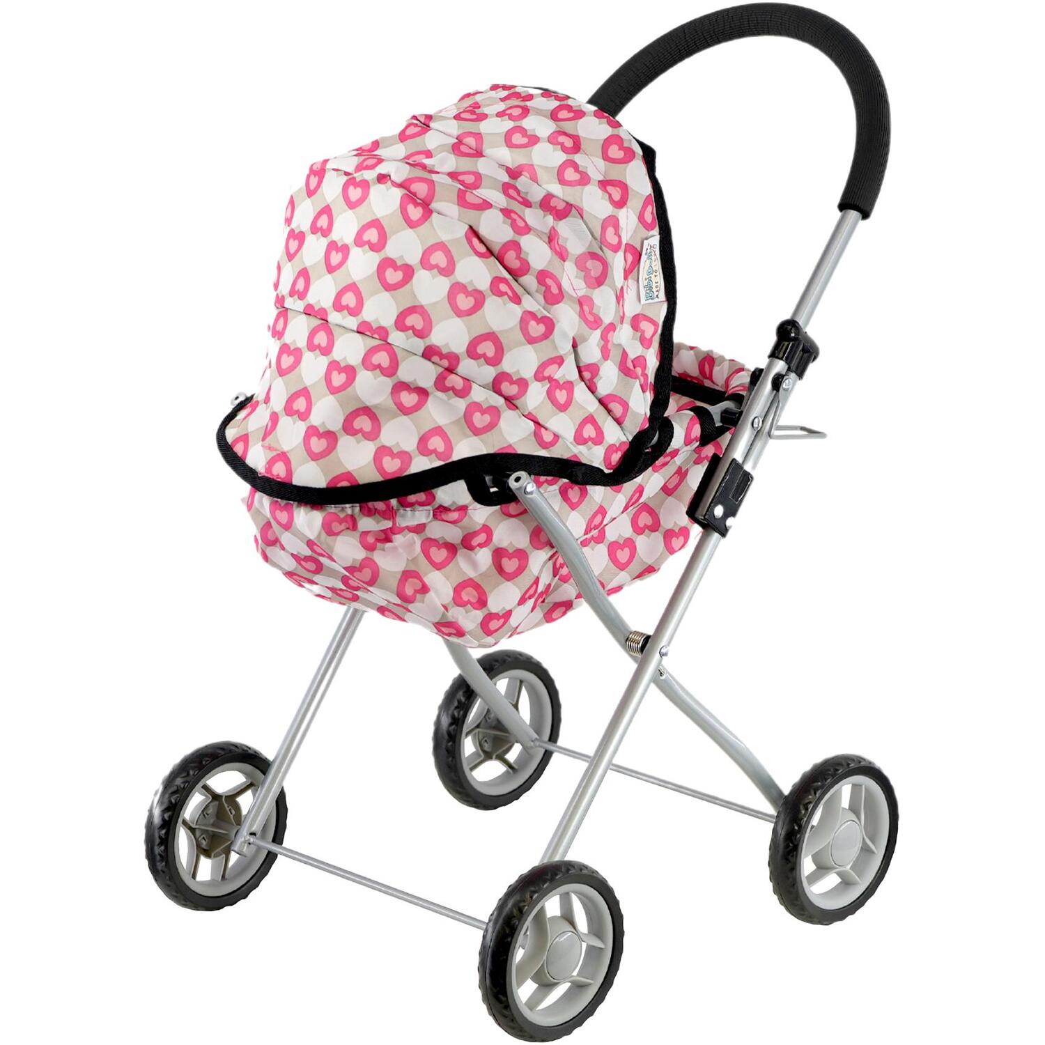 BiBi Doll Classic Baby Doll Pram Pushchair Foam Handle Foldable