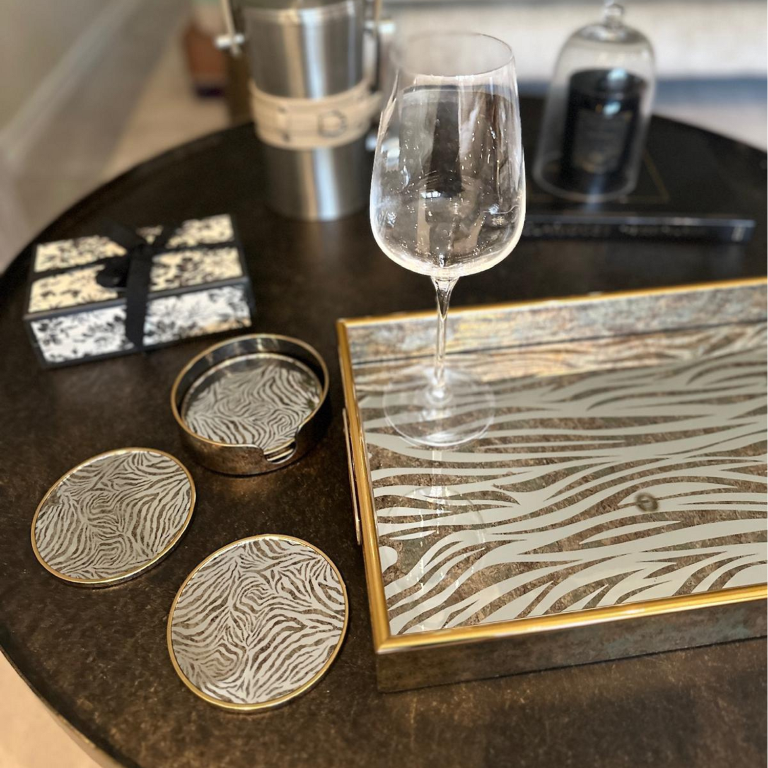 Rectangular Zebra Print Decorative Tray